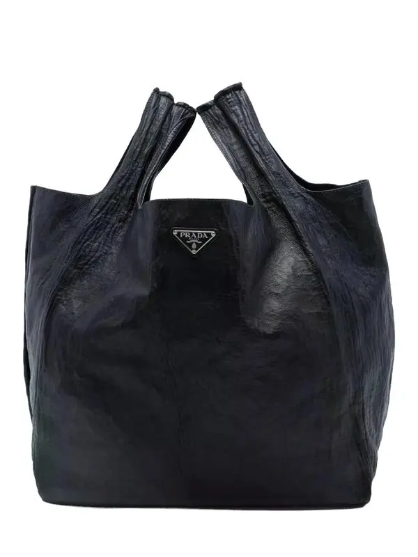 Prada Crinkled Nappa Tote Bag - Black