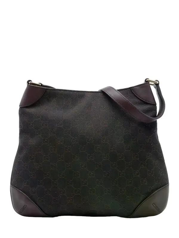 Gucci Gg Monogram Denim Shoulder Bag - Brown