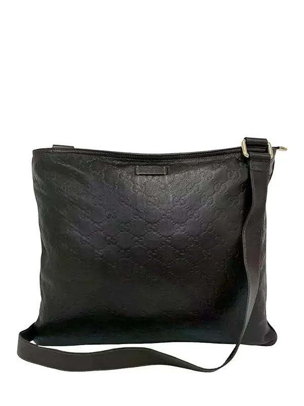 Gucci Embossed Monogram Crossbody Bag - Brown