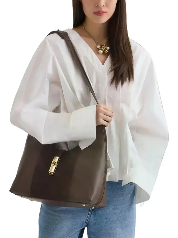 Furla Goccia Leather Shoulder Bag - Brown