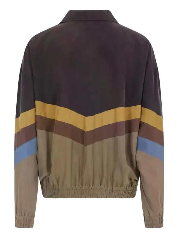 Valentino Garavani Silk Chevron Bomber Jacket - Brown
