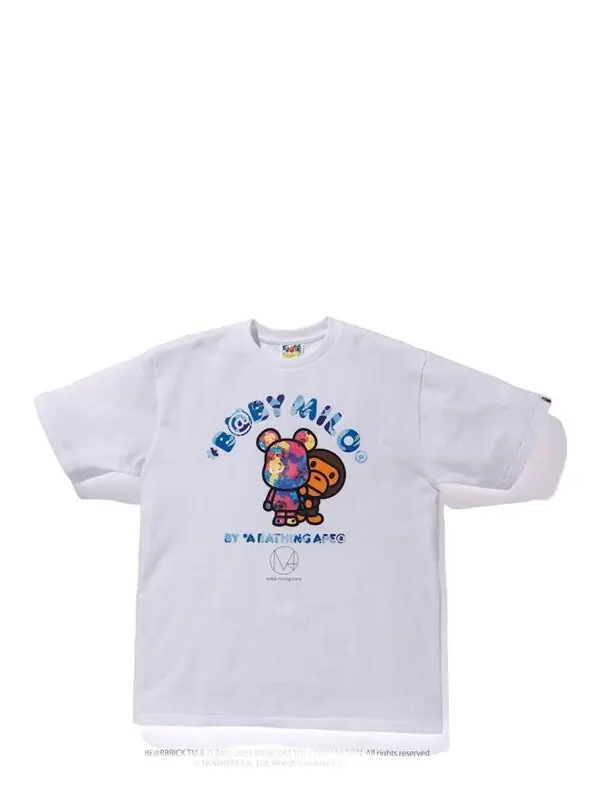 A BATHING APE X Mika Ninagawa Bear Tee Shirt - White/blue