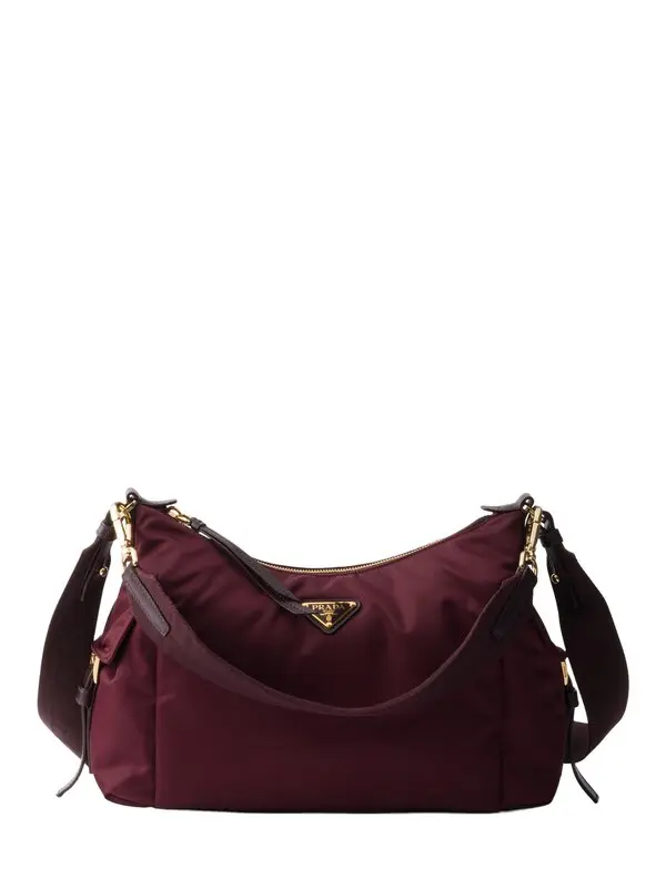 Prada Large Re-nylon And Leather Bag - Red