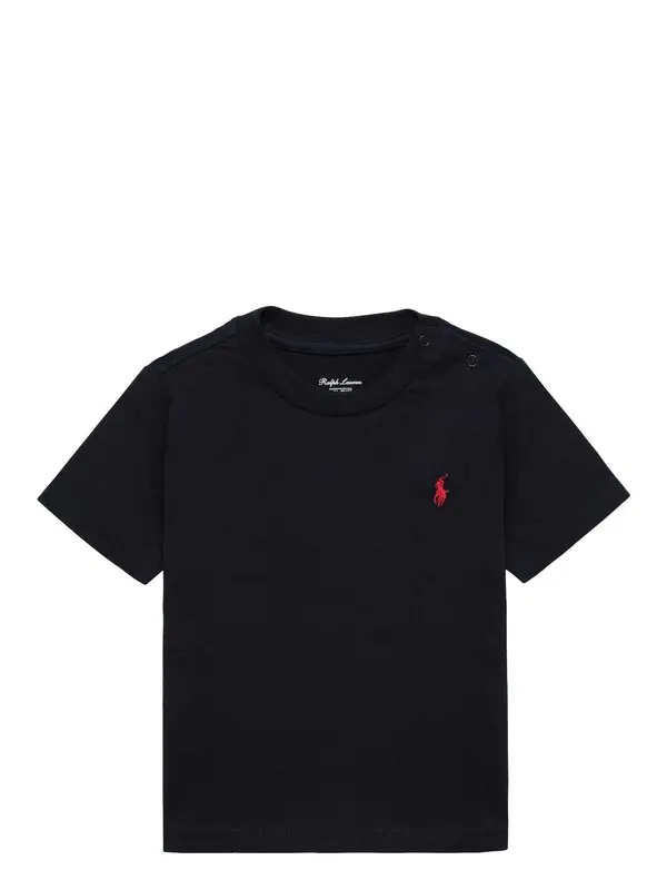 Polo Ralph Lauren Crew-neck Cotton T-shirt With Embroidered Logo - Blue