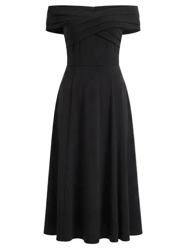 Yumi Kim Margot Off-the-shoulder Midi Dress - Black