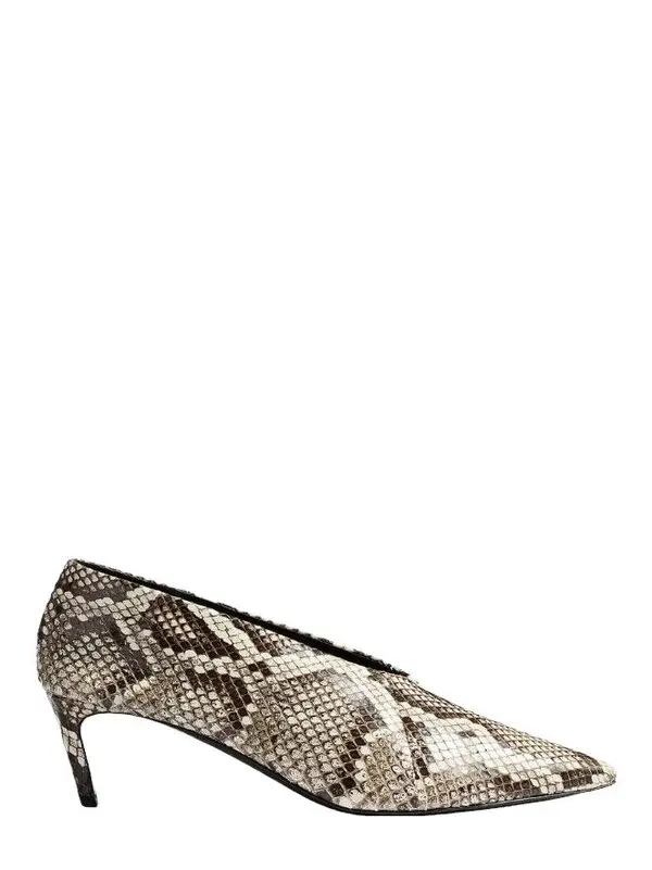 Khaite Miriam Low Heel Python Pumps - Natural