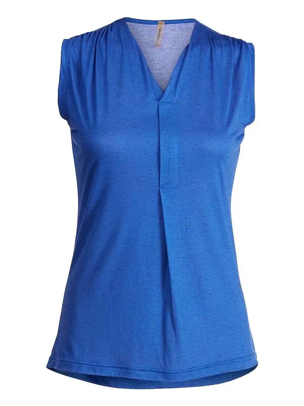 CONQUISTA Sleeveless V-neck Top - Blue