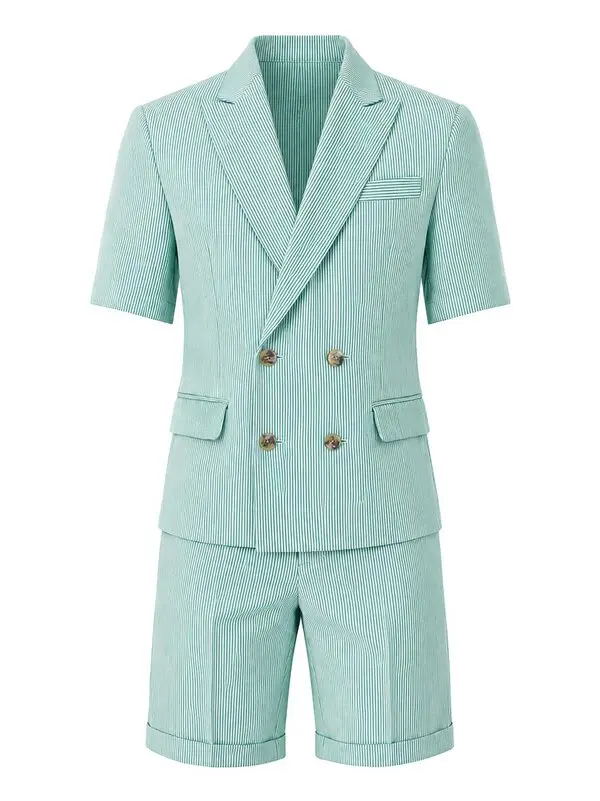 MAUI X LOLITA Gio Seersucker Tailored Short Set - Green