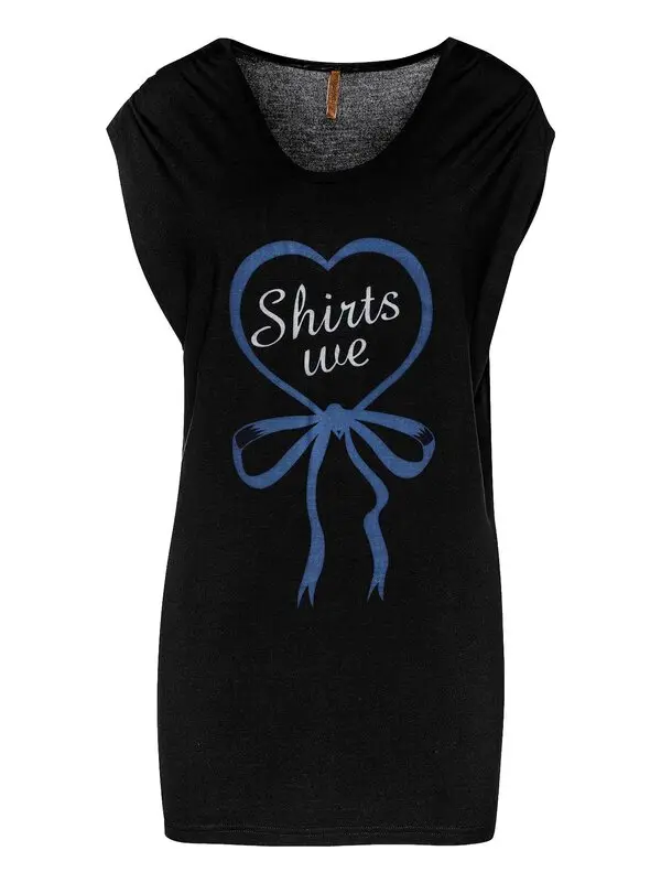CONQUISTA Sleeveless Printed Tunic Top - Black