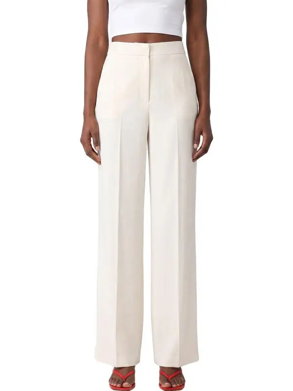PAROSH P.a.r.o.s.h. Mid-rise Cady Straight-leg Trousers - White