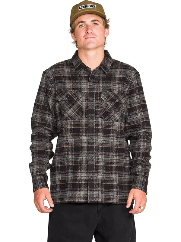 Volcom Johnstone Long Sleeve Shirt - Black