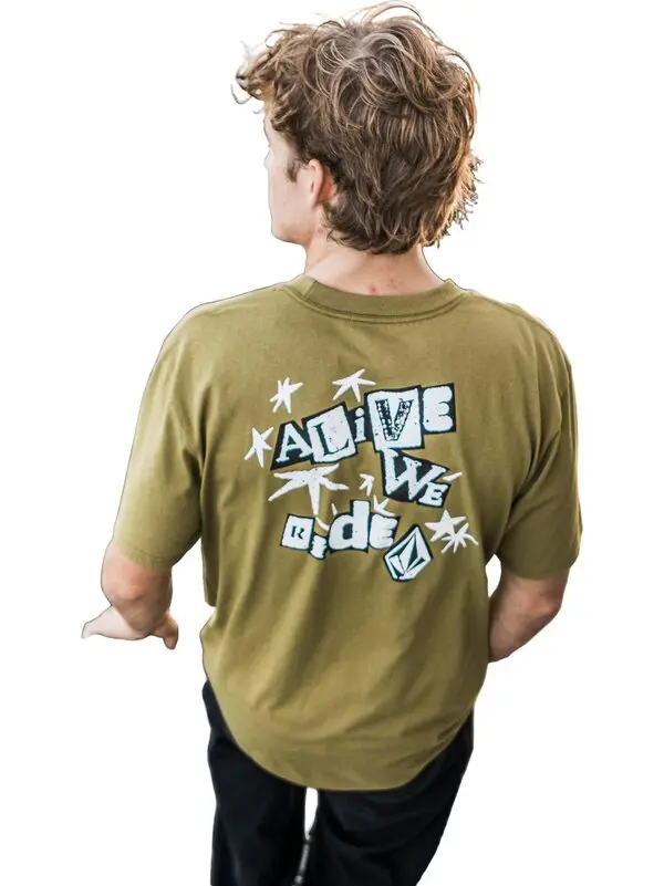 Volcom Alive We Ride Short Sleeve Tee - Olive