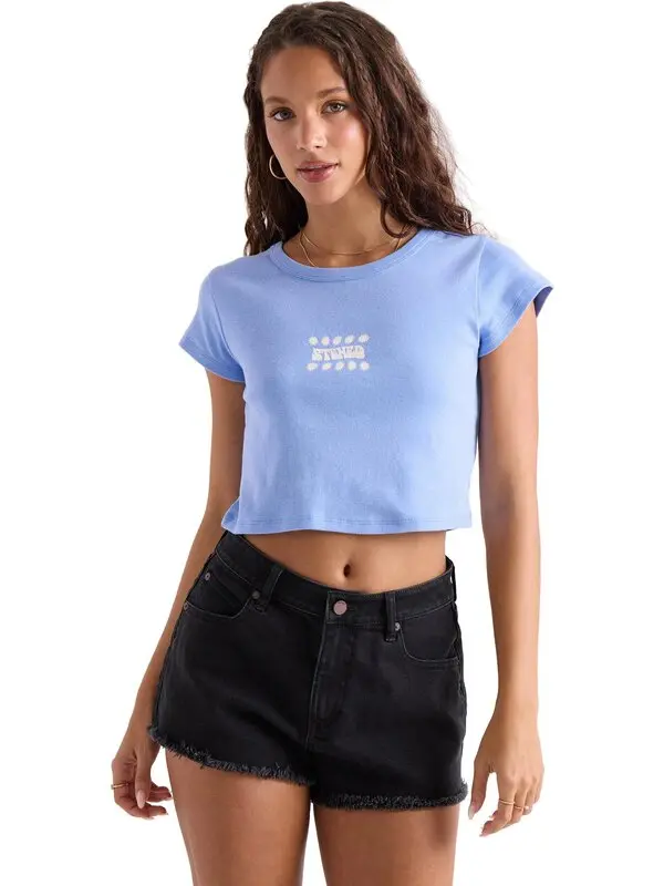 Volcom Detour 1991 Cropped T-shirt - Cerulean