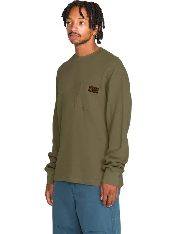 Volcom Overtime Workwear Thermal Long Sleeve Shirt - Brindle