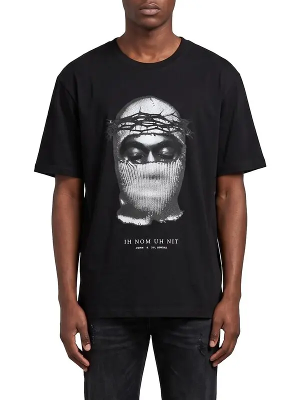 IH NOM UH NIT Printed Cotton T-shirt - Black