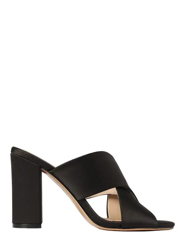 TWINSET Satin Heeled Mules - Black