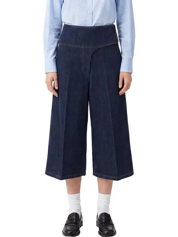 AMI Paris High-waisted Knee-length Cotton Denim Shorts - Indigo