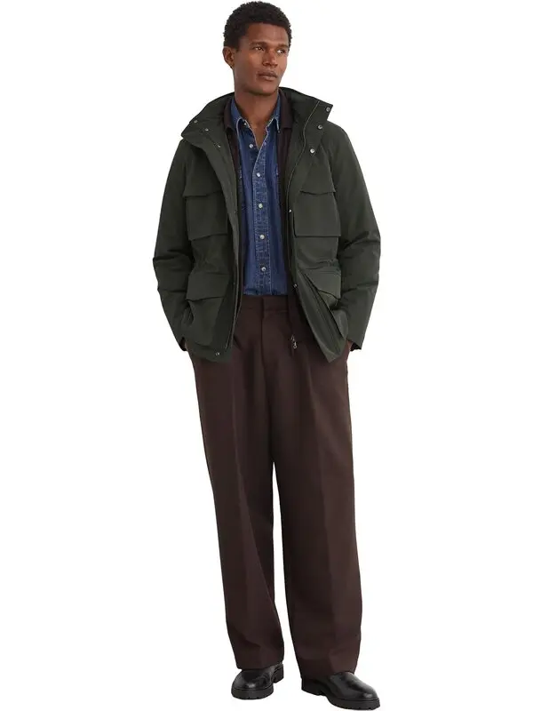 REISS Glick Four-pocket Hooded Jacket With Removable Gilet - Dark Green