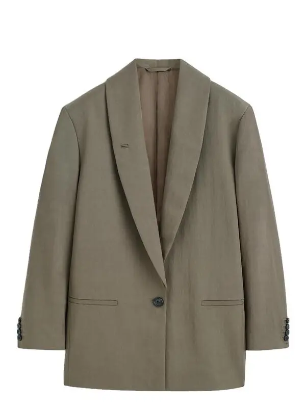 Cos Fluid Shawl-collar Blazer - Beige