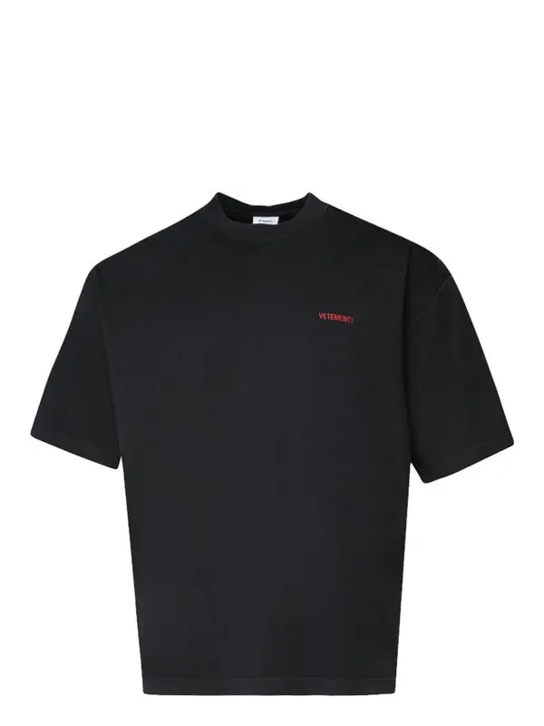 Vetements Classic Logo Boxy Tee Washed And Red - Black