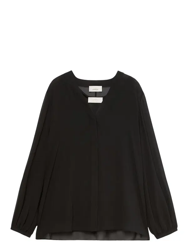 Marina Rinaldi V-neck Georgette Blouse - Black