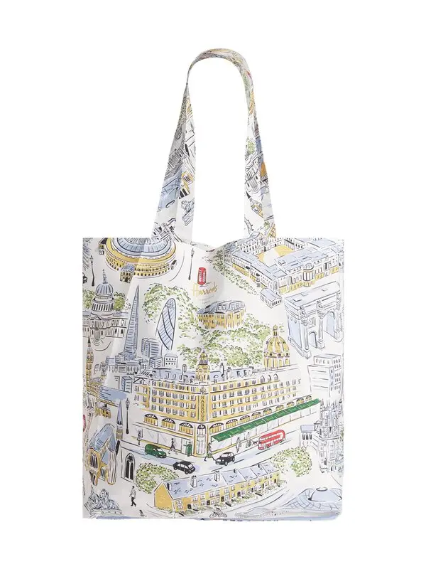 Harrods City Stories Pocket Shopper Bag - Ivory