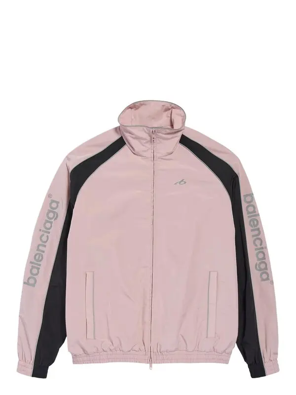 Balenciaga Techno Cotton Logo Track Jacket - Pink
