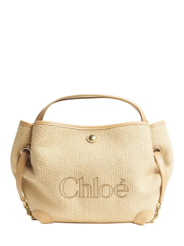 Chloé Small Raffia-effect Carry Top-handle Bag - Brown