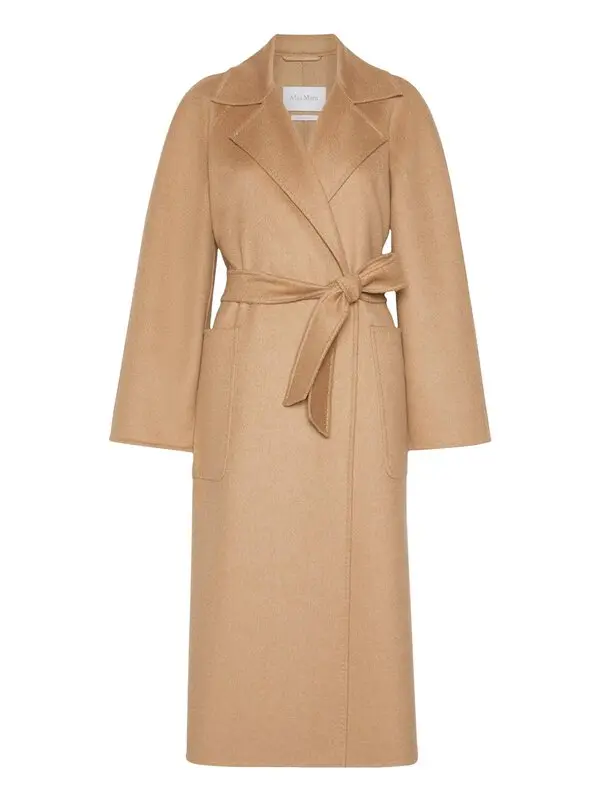 Max Mara Camel Wool Belted Coat - Beige