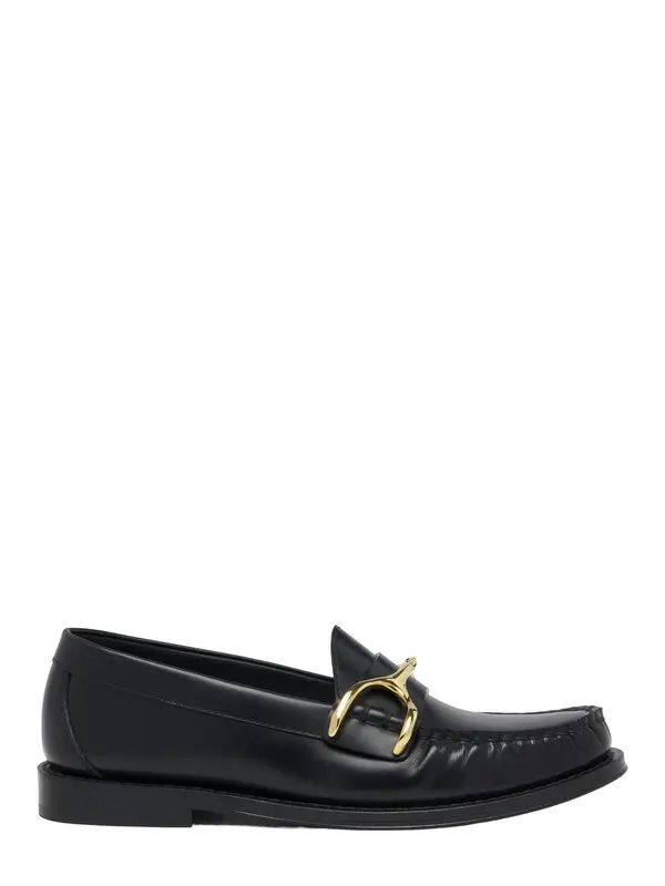Alexander McQueen Leather Wishbone Loafers - Black