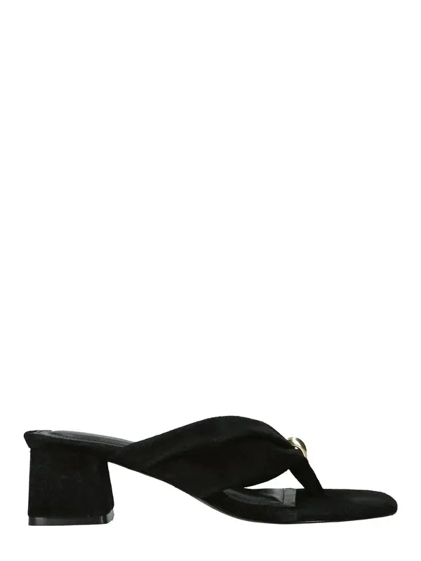 Simkhai Suede Stella Heeled Mules - Black
