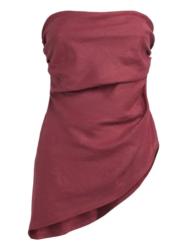 Faithfull The Brand Linen Asymmetrical Top - Pink