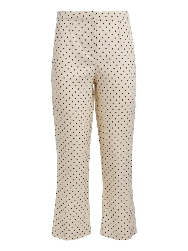 Faithfull The Brand Linen Polka Dot Capri Trousers - White