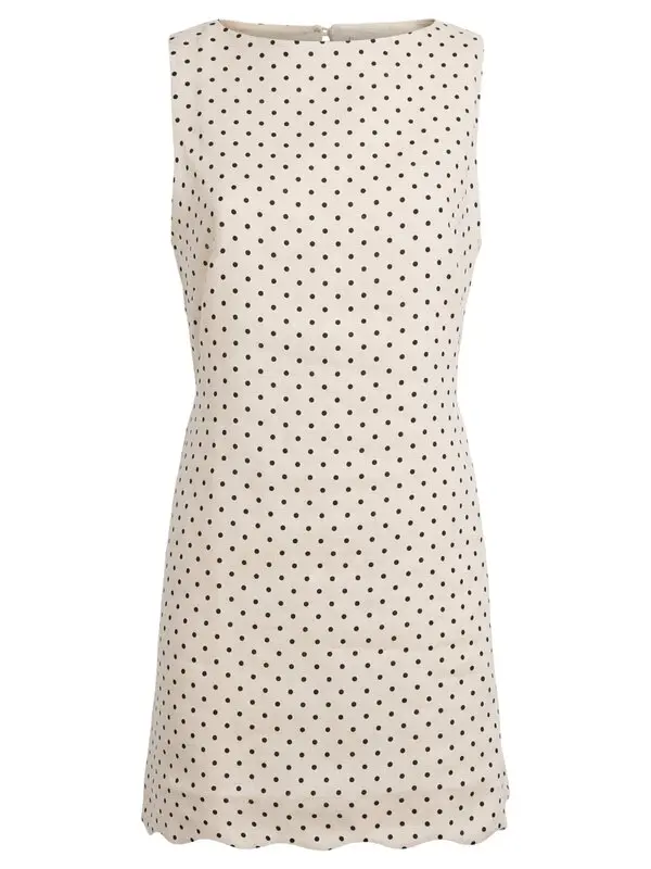 Faithfull The Brand Linen Polka Dot Mini Dress - White