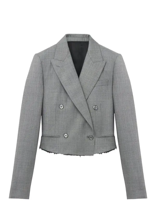 Alexander McQueen Cropped Double-breasted Blazer - Black