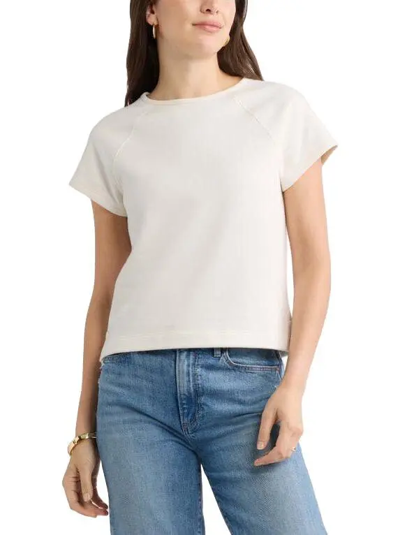 Caslon Short Sleeve Terry Sweatshirt - Ivory Cloud