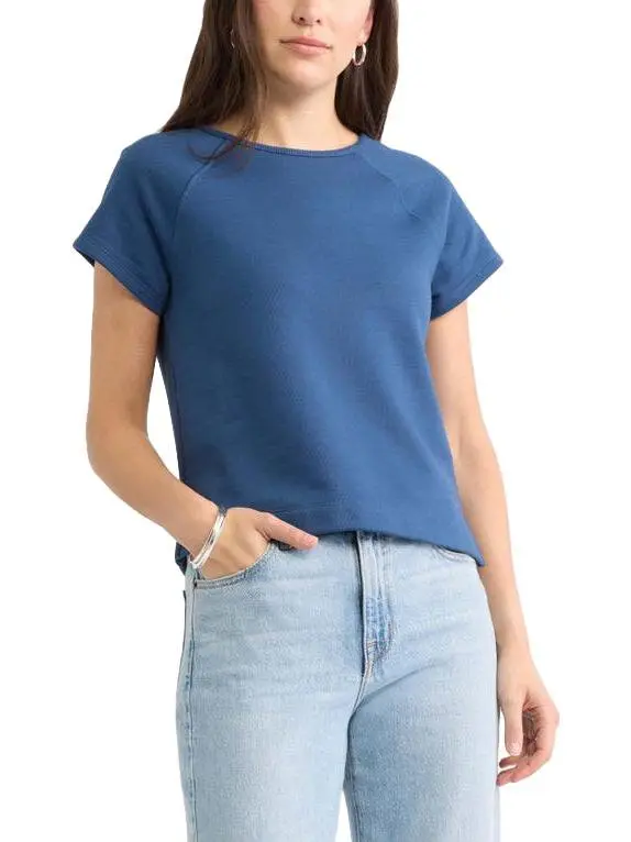 Caslon Short Sleeve Terry Sweatshirt - Navy Denim