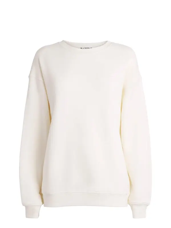 Eterne Cotton Oversized Sweatshirt With Debossed Logo - Ivory