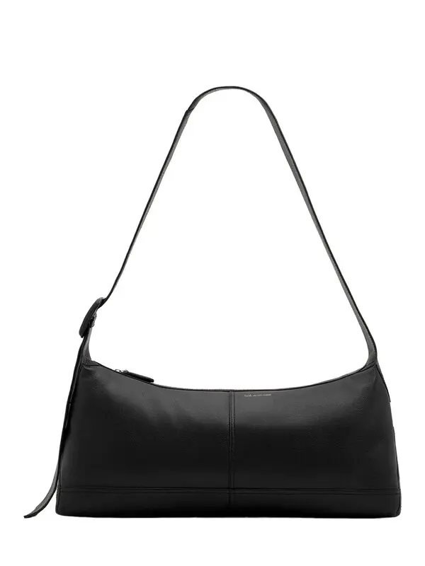 AMI Paris Small Taurillon Leather Crossbody Bag - Black