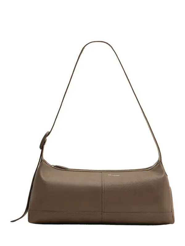 AMI Paris Small Taurillon Leather Crossbody Bag - Truffle