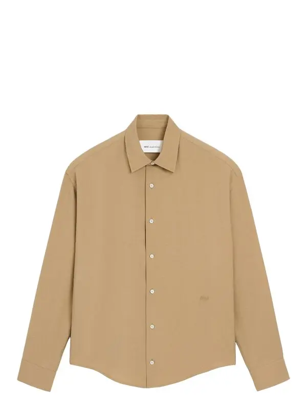 AMI Paris Boxy Viscose Twill Shirt - Mastic Beige