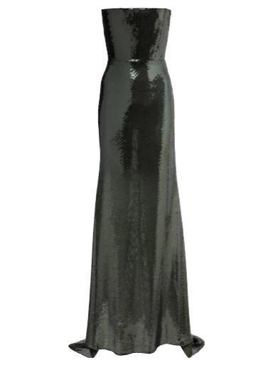 Alex Perry Sequined Corset Gown - Black