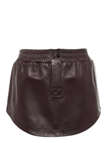 Attico Leather Miniskirt - Black