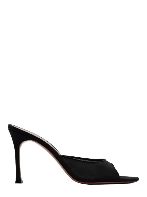 Amina Muaddi Alexa Mesh 95 High-heeled Sandals - Black