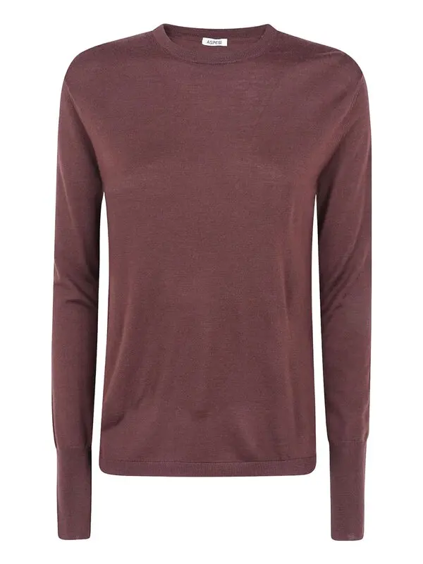 Aspesi Ribbed Long-sleeve Knit Top - Red
