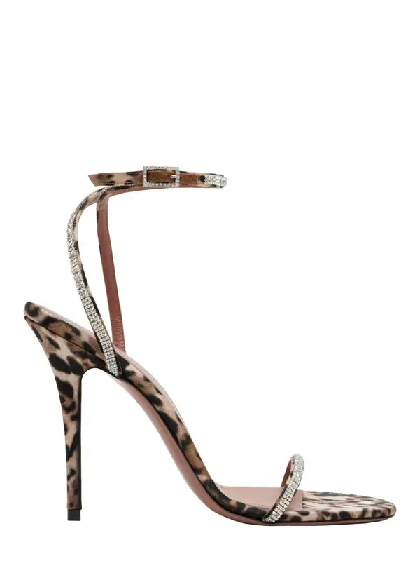 Amina Muaddi Diamante 105 High-heeled Sandals - Leopard