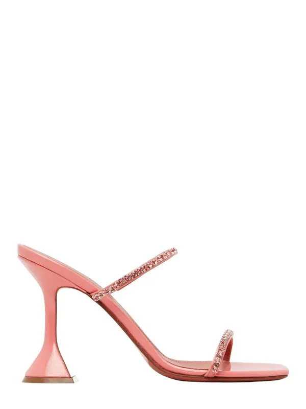 Amina Muaddi Gilda 95 High-heeled Sandals - Peach Pearly