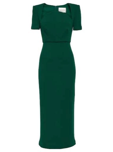 Roland Mouret Moon Wool Midi Dress - Green