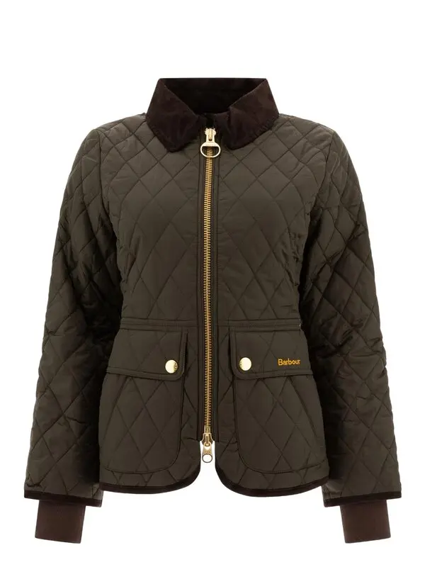 Barbour Quilted Long-sleeved Casual Jacket - Green