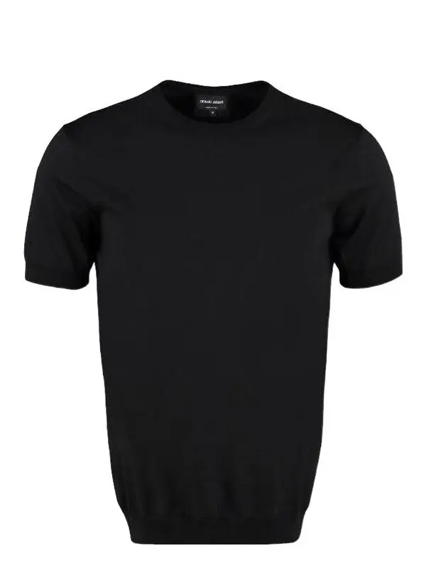 Giorgio Armani Crewneck Short-sleeve Knit Jumper - Black